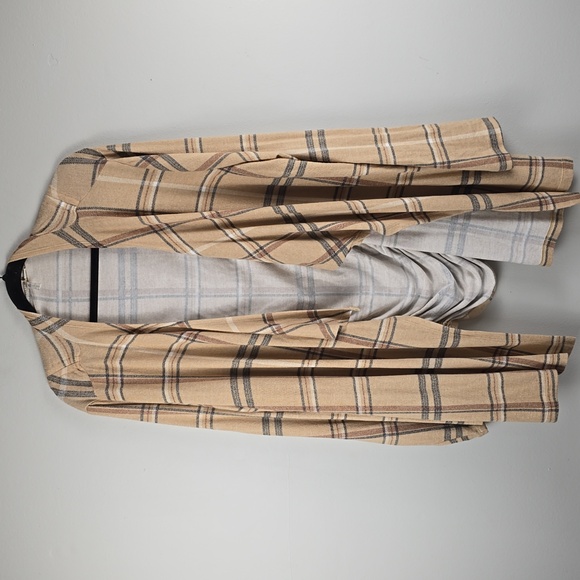 Lane Bryant | Sweaters | Cato 2224w Plus Size Tan Plaid Open Front ...
